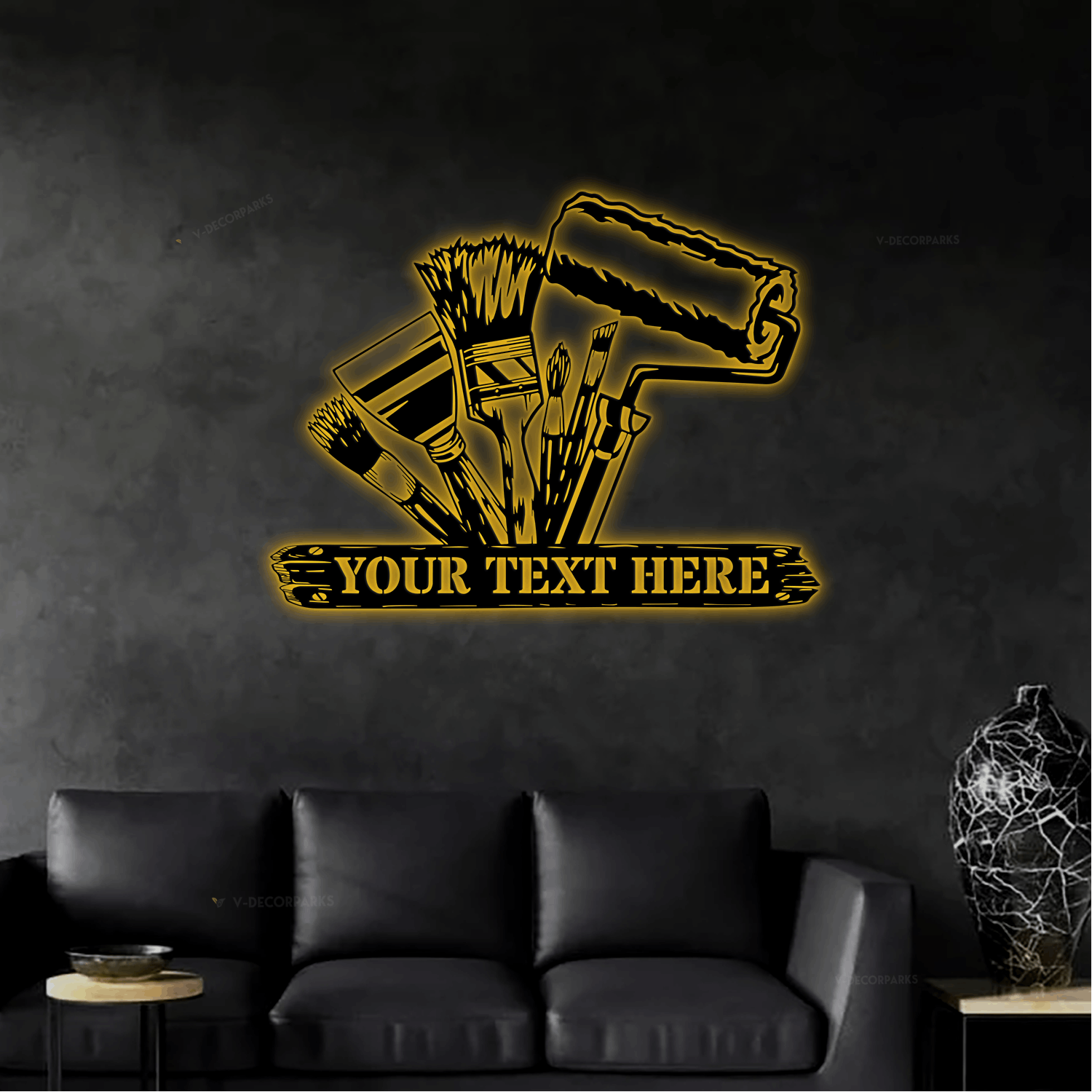 Personalized Painter Tools Metal Led Lights Sign With Custom Text ...