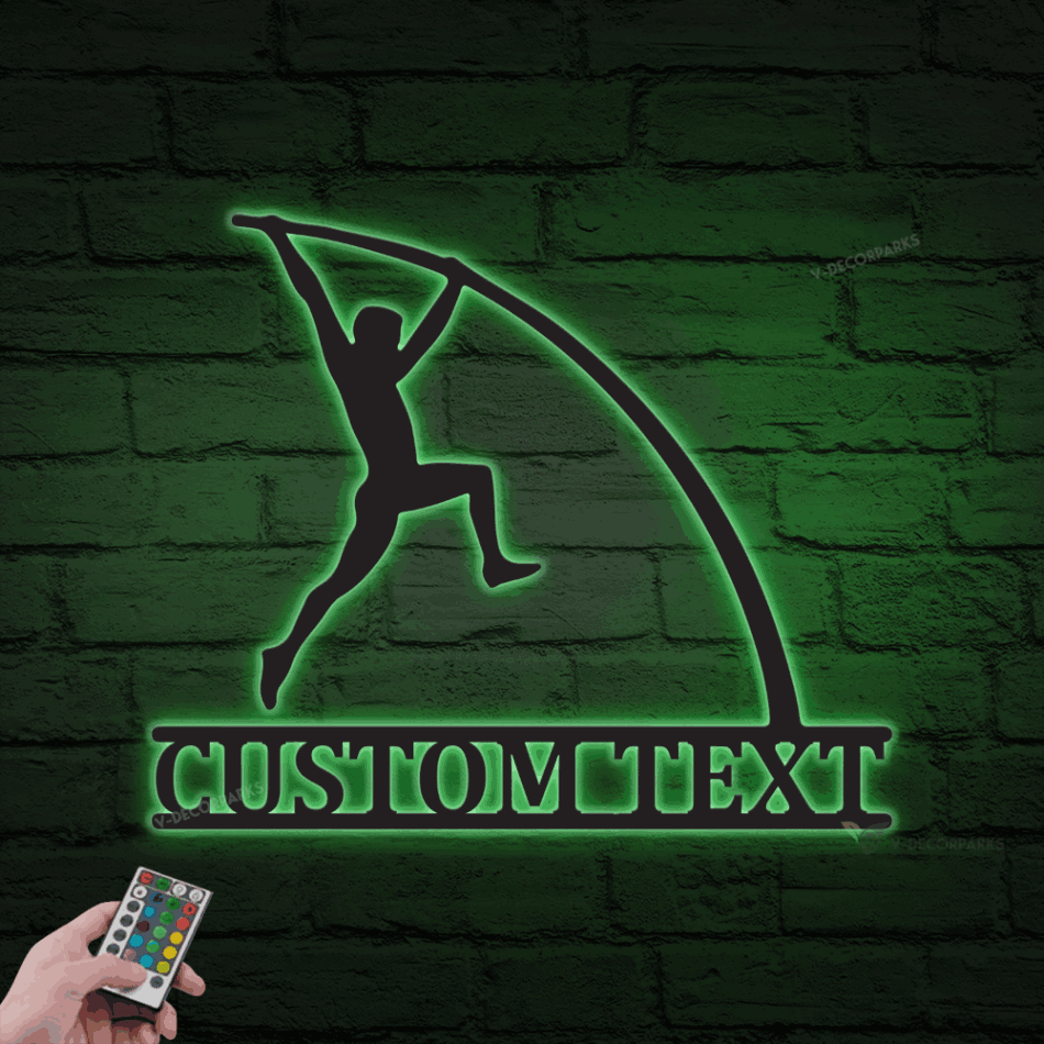 Personalized Pole Vaulter Metal Sign With Led Lights, Pole Vaulter Gift ...