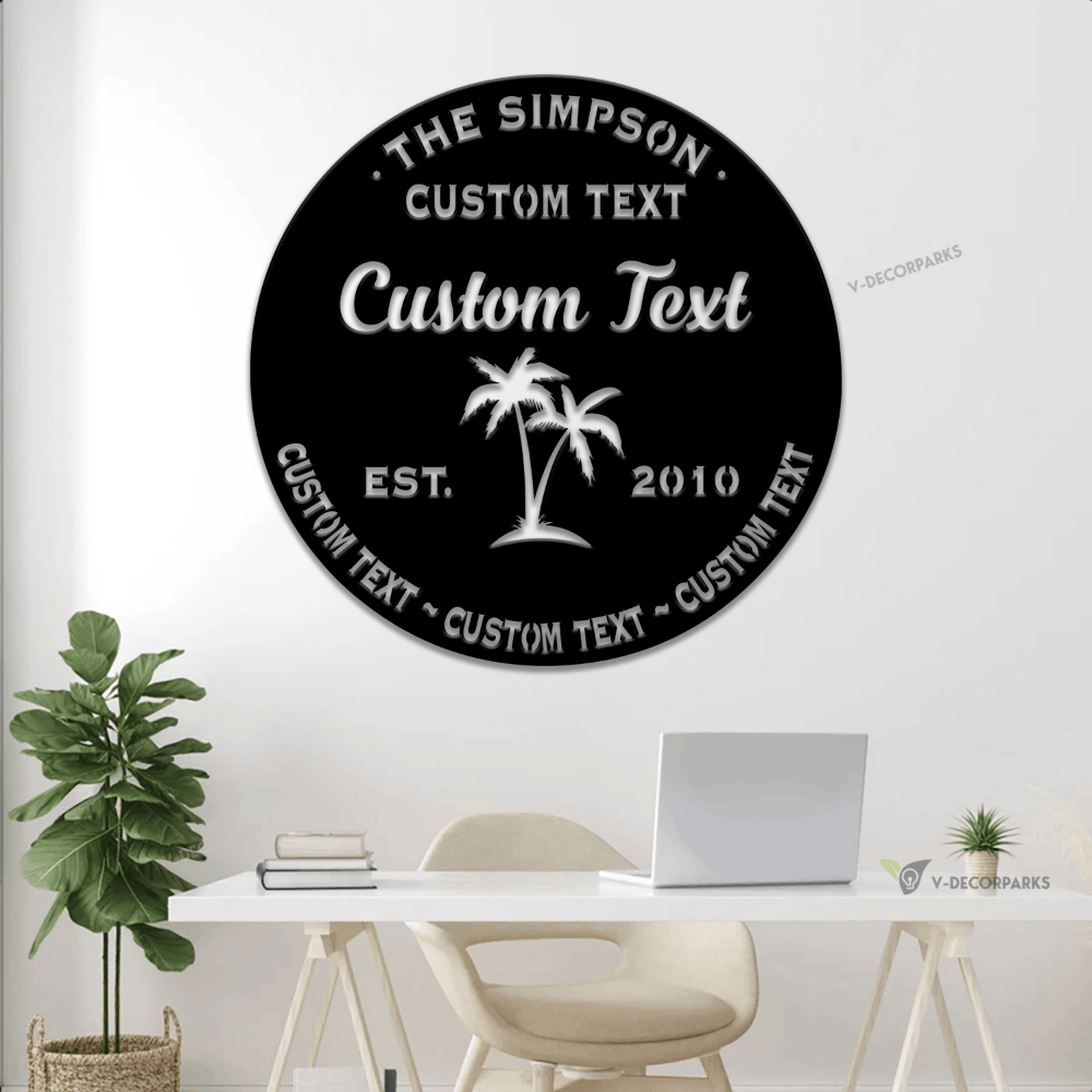 Personalized Poolside Paradise Signs With Led Lights, Paradise Sign ...