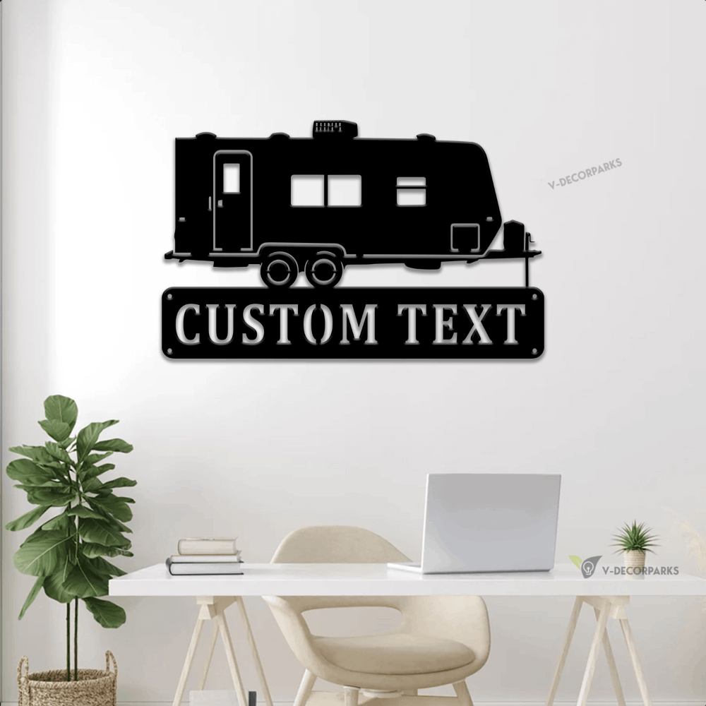 Personalized Rv Trailer Monogram Metal Sign With Led Lights, Custom ...