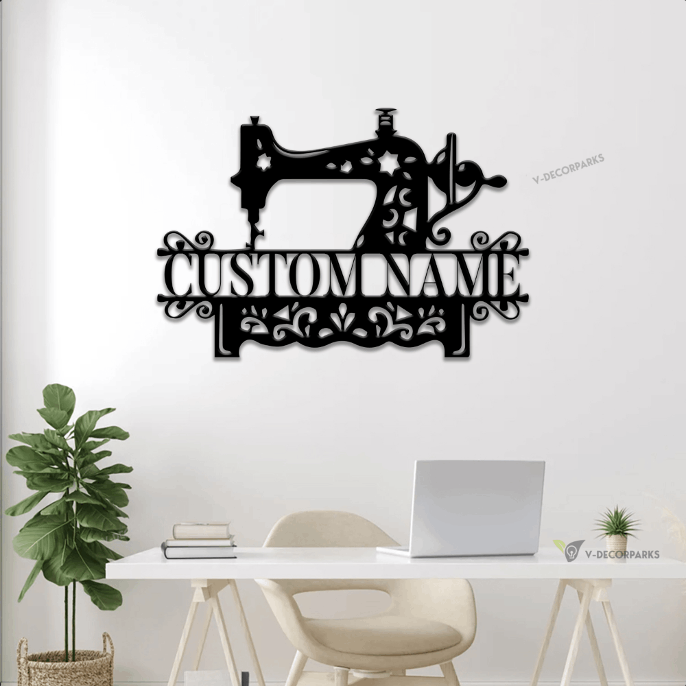 Personalized Sewing Machine Metal Sign With Led Lights, Custom Quilting ...