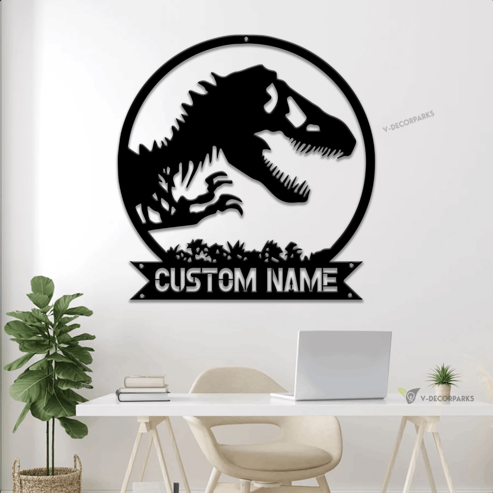Personalized T Rex Dinosaur Metal Sign With Led Lights, Funny Dino ...