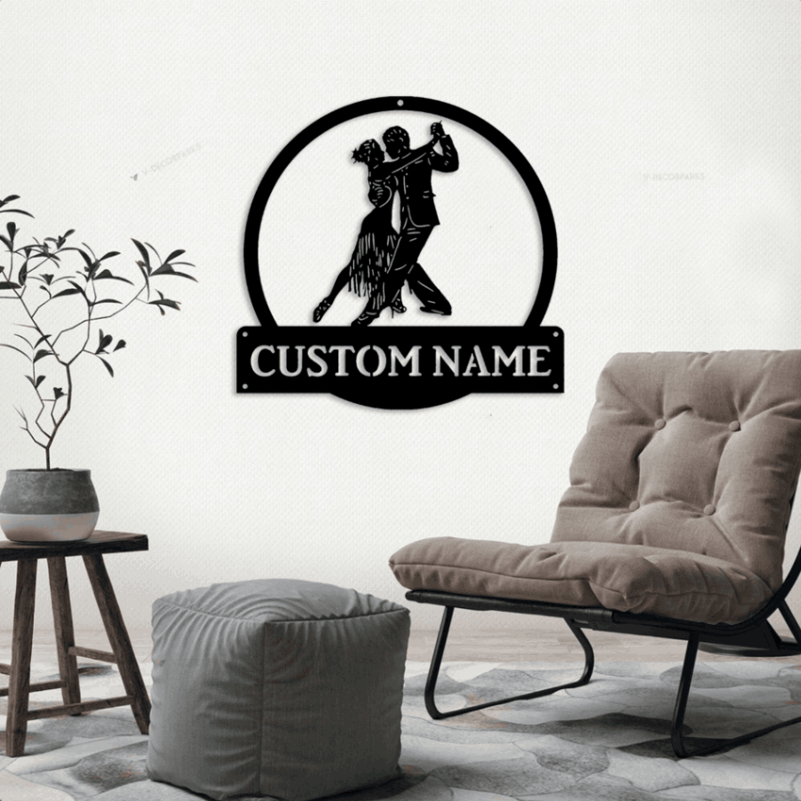 Personalized Tango Dance Monogram Metal Sign Art With Led Lights ...