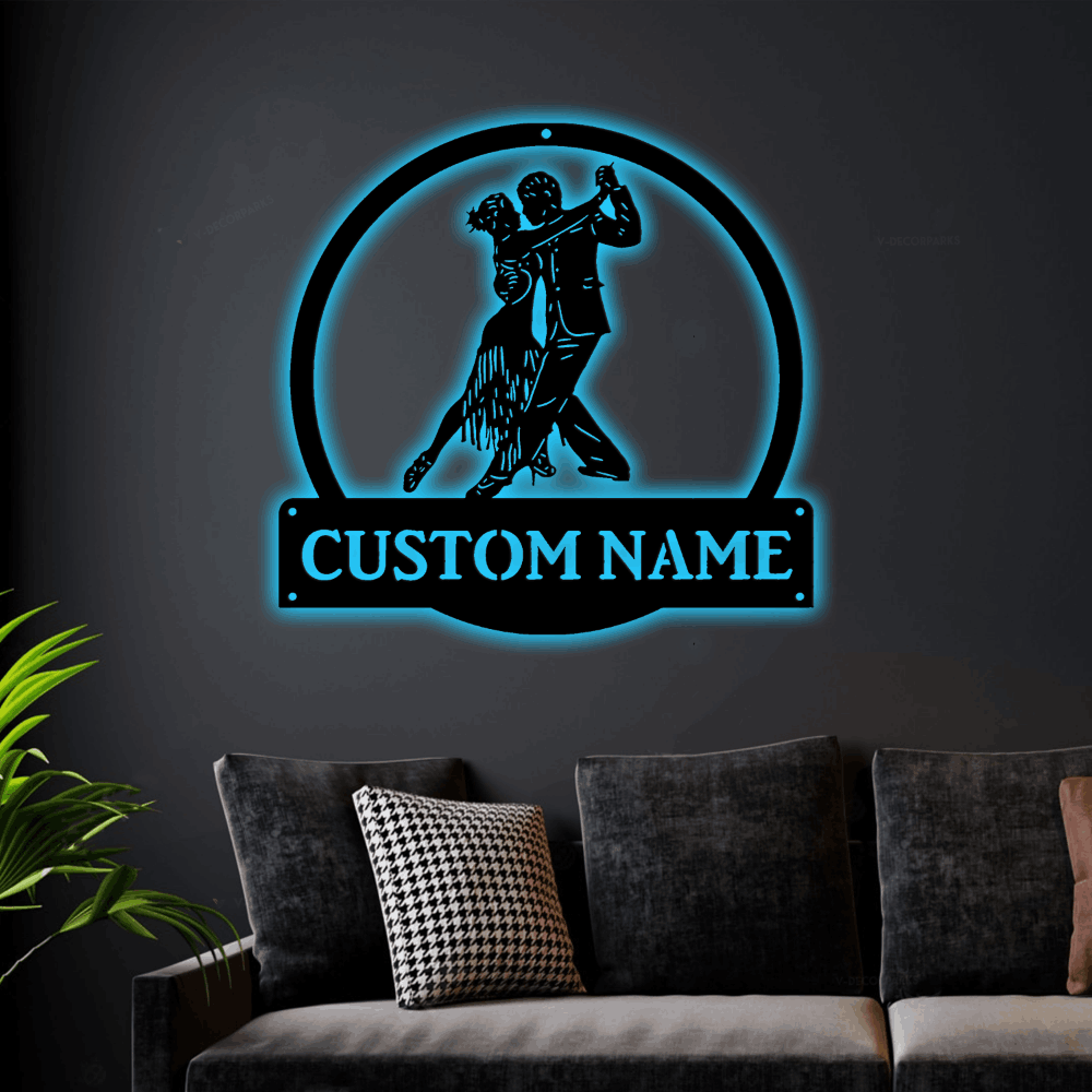 Personalized Tango Dance Monogram Metal Sign Art With Led Lights ...