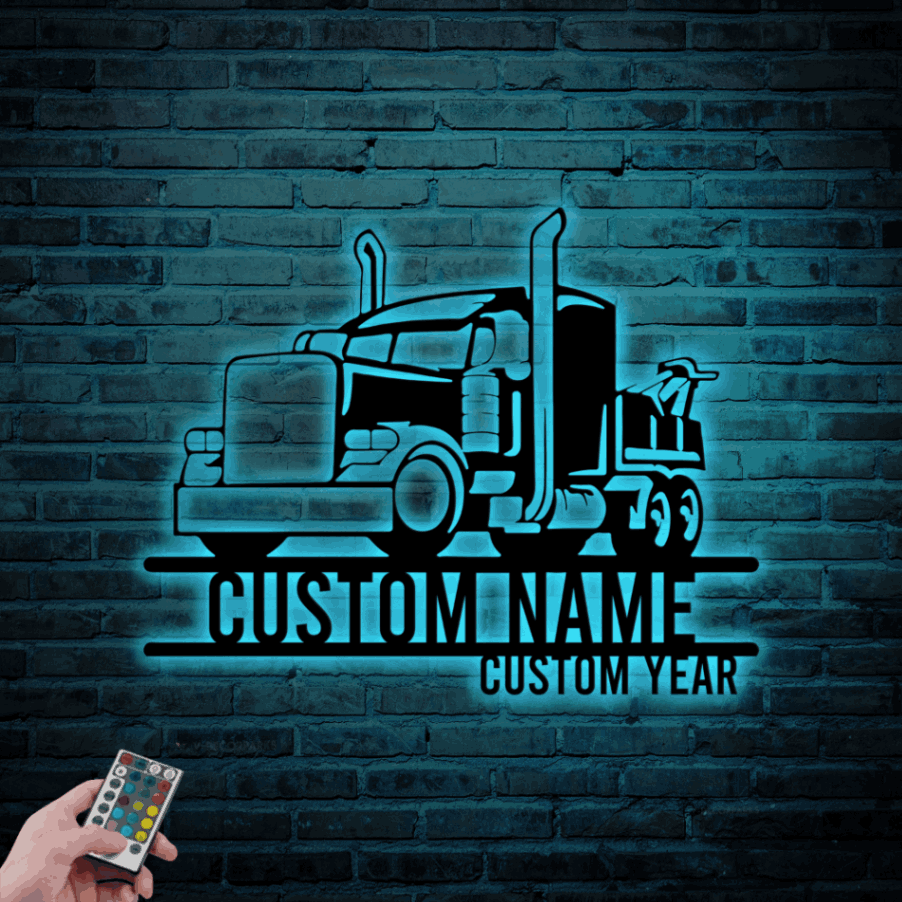 Personalized Tow Truck Metal Sign With Led Lights, Tow Truck Business ...