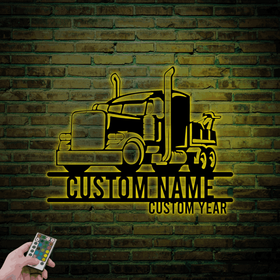 Personalized Tow Truck Metal Sign With Led Lights, Tow Truck Business ...
