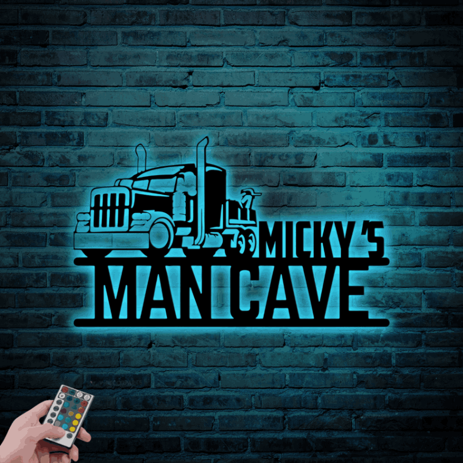 Personalized Tow Truck Metal Sign With Led Lights, Garage Metal Sign ...