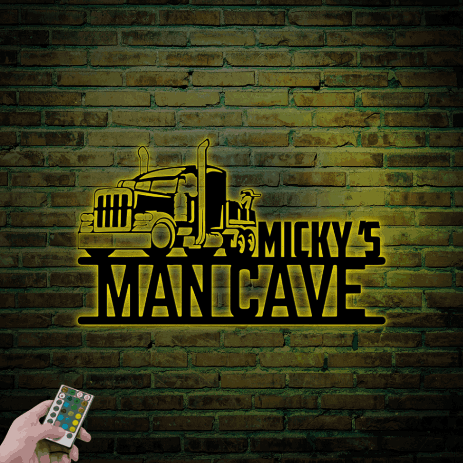 Personalized Tow Truck Metal Sign With Led Lights, Garage Metal Sign ...