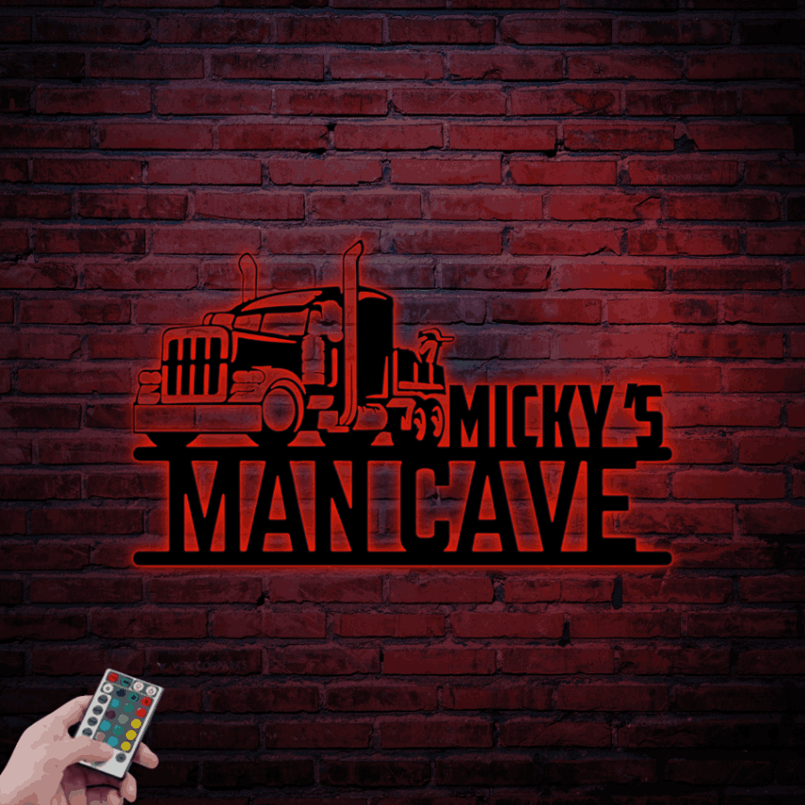 Personalized Tow Truck Metal Sign With Led Lights, Garage Metal Sign ...