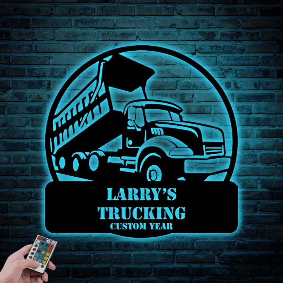 Personalized Dump Truck Metal Sign With Led Lights, Dump Truck Metal ...