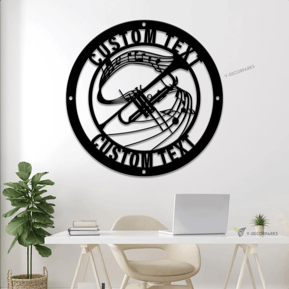 Personalized Trumpet Monogram Metal Sign With Led Lights Custom Trumpet ...