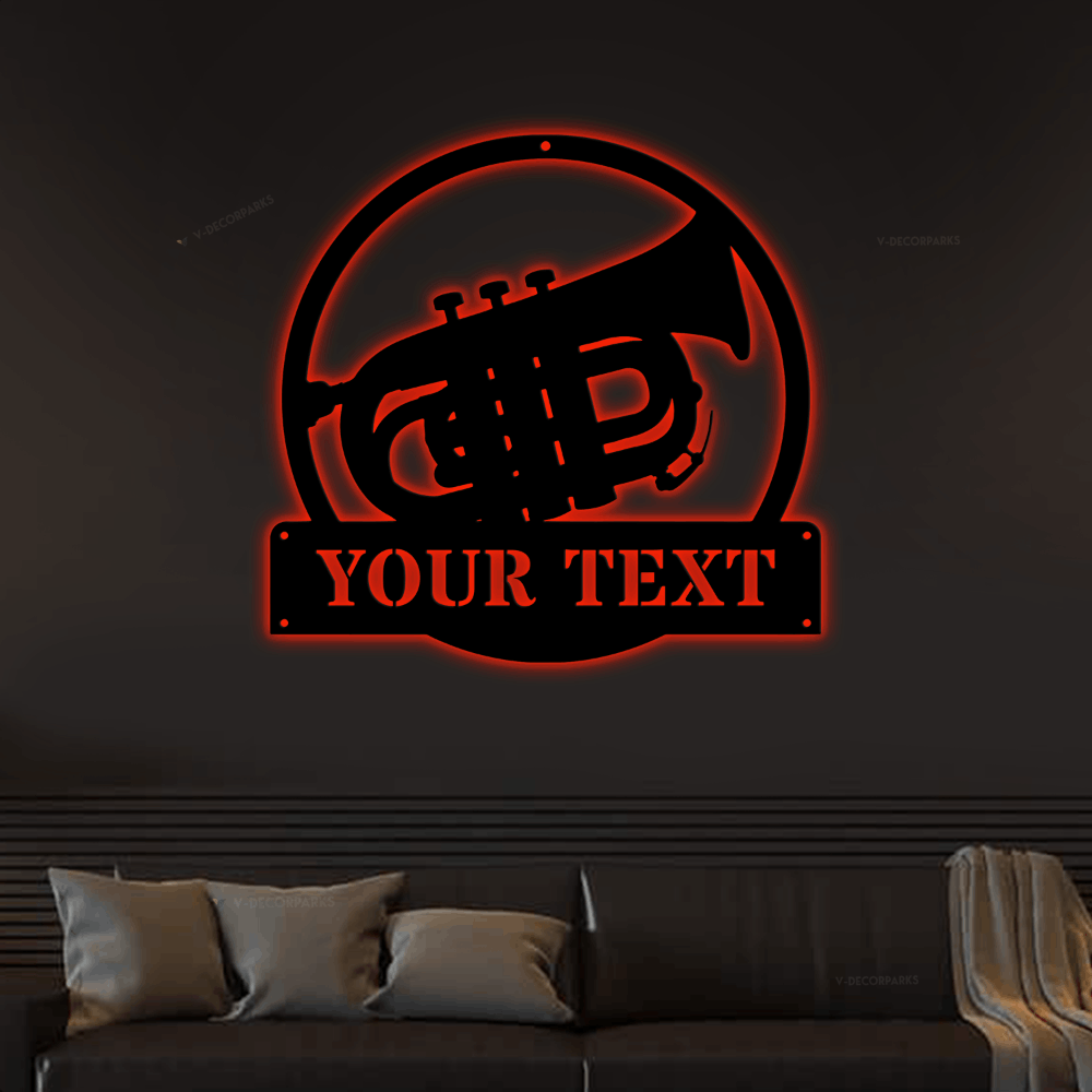 Personalized Tuba Music Monogram Metal Sign Art With Led Lights, Custom ...