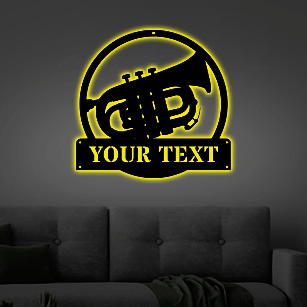 Personalized Tuba Music Monogram Metal Sign Art With Led Lights, Custom ...