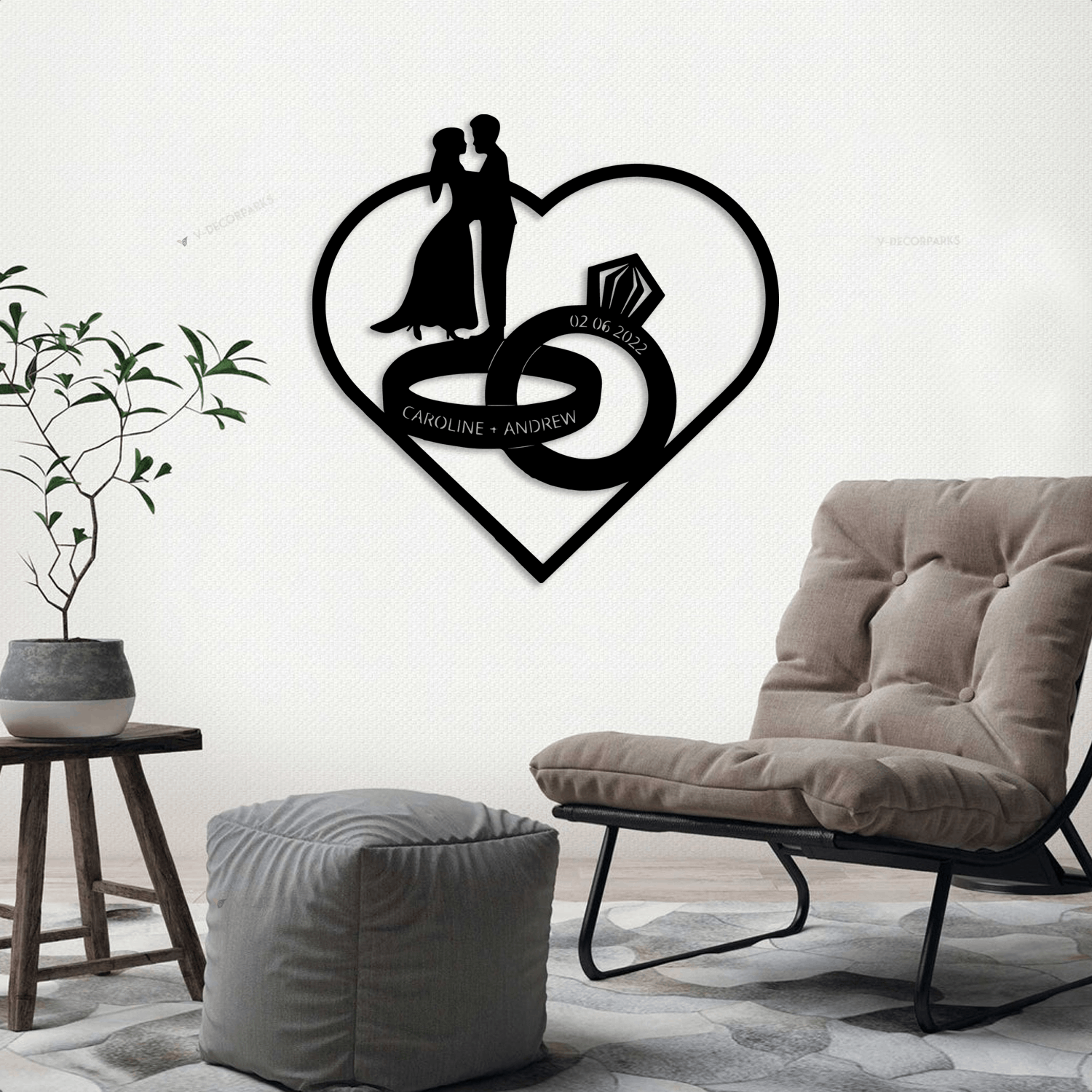 Personalized Wedding Rings Of Love Wall Decor Wedding Gift, Wedding ...