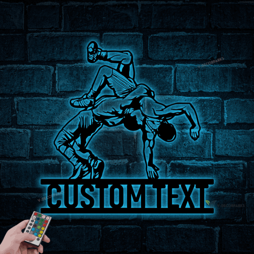 Personalized Wrestling Metal Sign With Led Lights, Wrestling Team Gift ...
