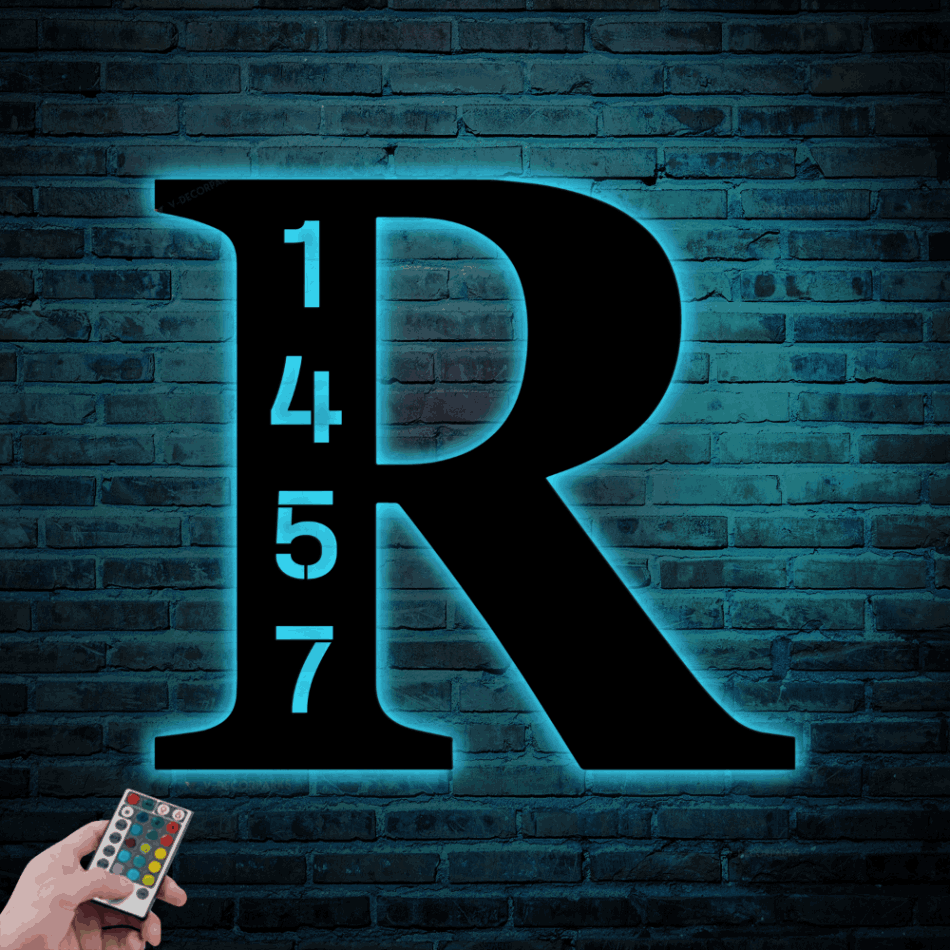 Personalized Letter Address Metal Monogram Sign, Wedding Gift, Family ...