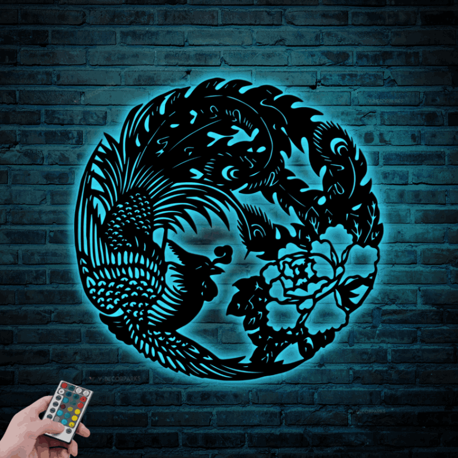 Phoenix Bird Metal Sign Led Lights, Phoenix Lover Sign Home Decor Boy ...