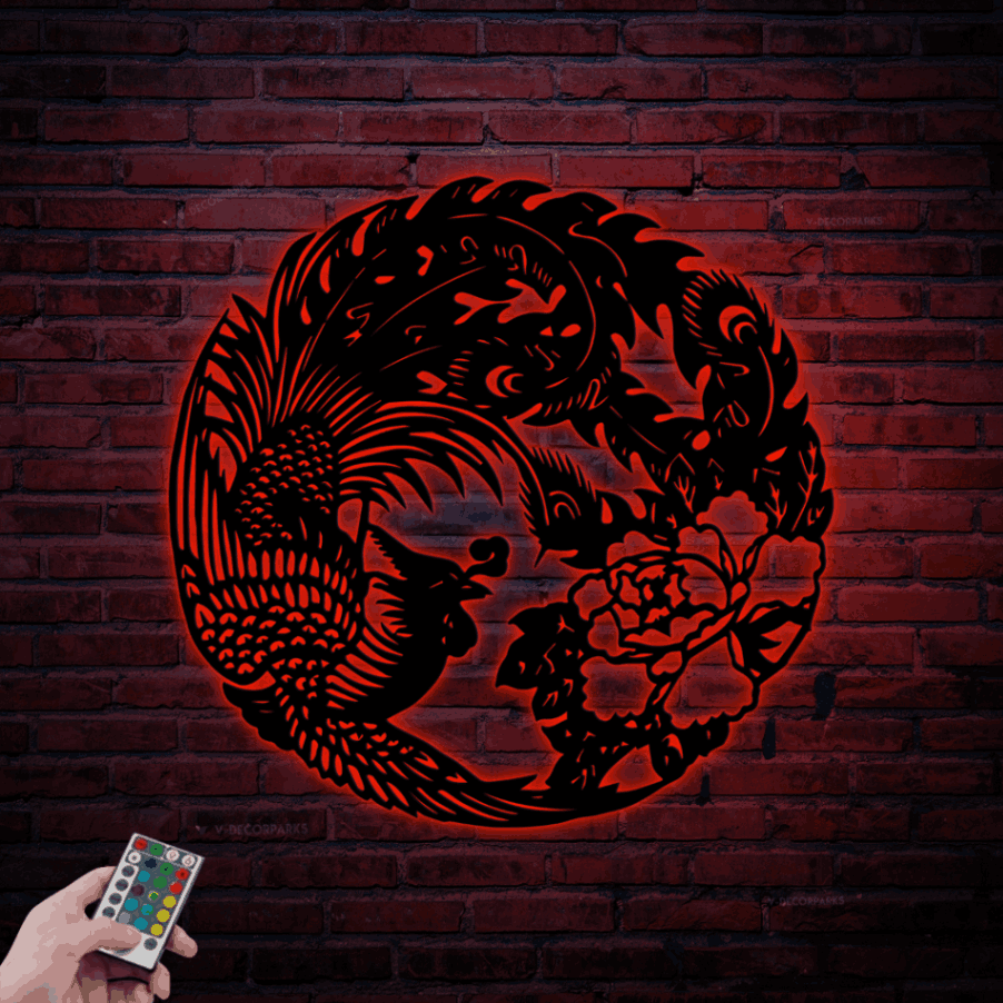 Phoenix Bird Metal Sign Led Lights, Phoenix Lover Sign Home Decor Boy ...