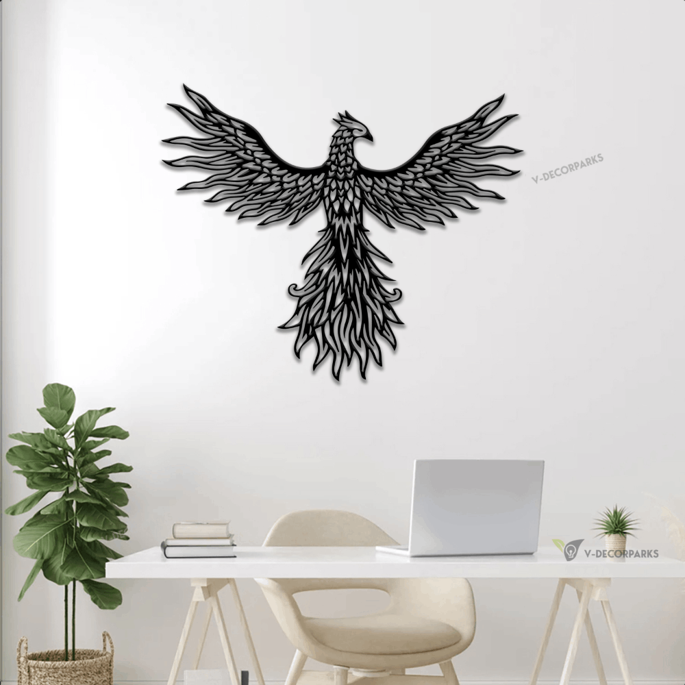 Phoenix Metal Sign With Led Lights, Phoenix Metal Wall Art, Office ...