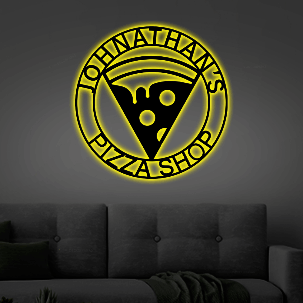 Pizza Shop Sign With Led Lights, Personalized Pizza Sign, Pizza Shop ...