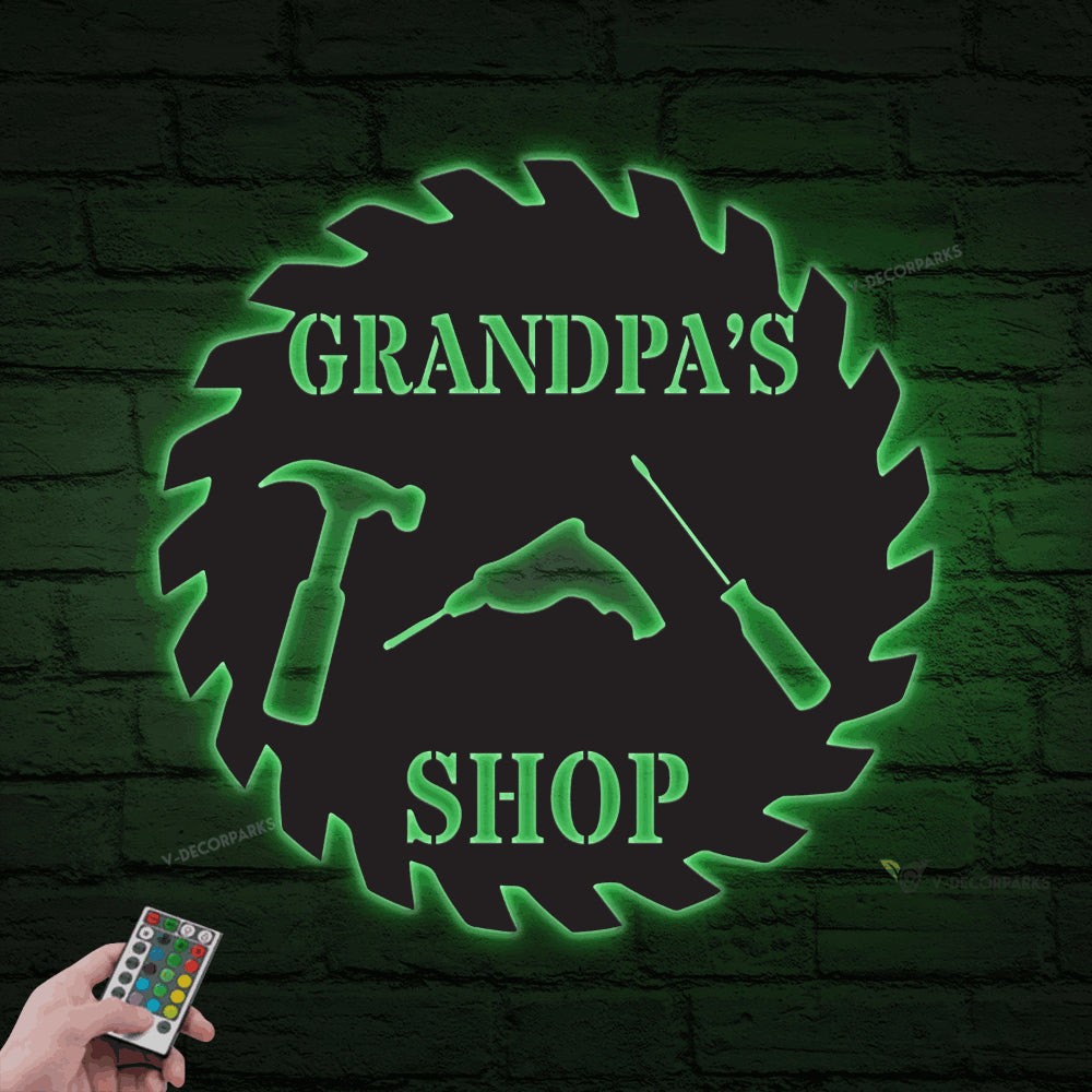 Pop's Workshop Sign With Led Lights, Fathers Day Gift For Grandpa, Pop ...