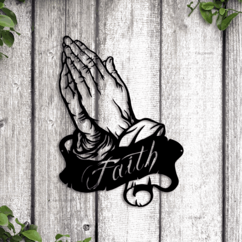 Prayer Sign With Led Lights, Pray Metal Wall Art, Faith Sign, Faith ...