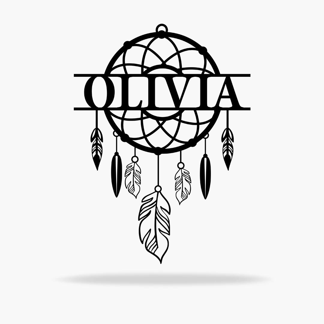 Dream Catcher Monogram, Cut Metal Sign | Nalaprint