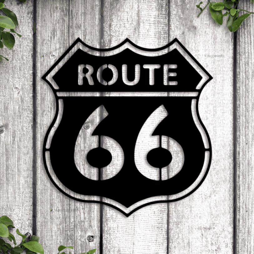 Route 66 Sign Led Lights, Route 66 Metal Sign, Route 66 Wall Art, Route ...