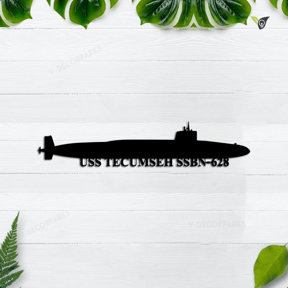 Personalized Submarine Uss Tecumseh Ssbn-628 Metal Wall Art, Custom Us ...
