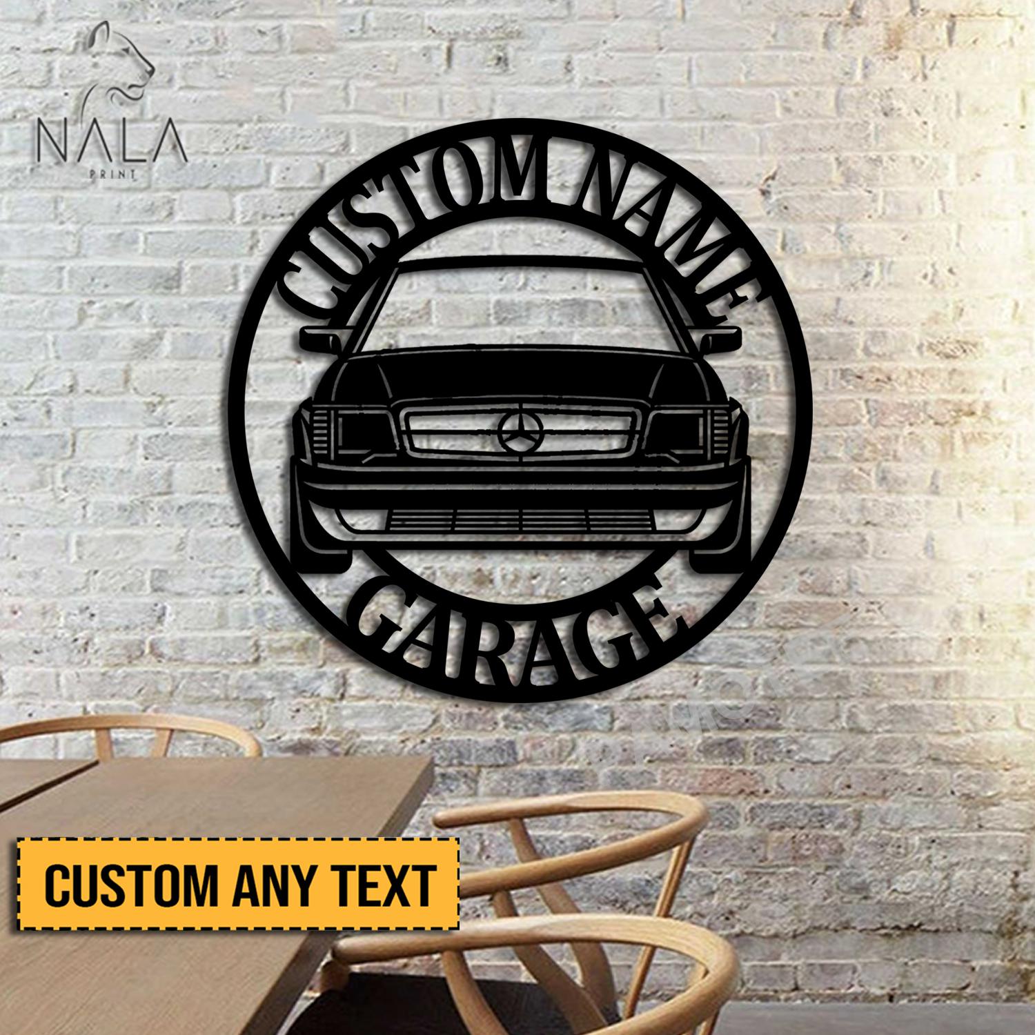 Mersedes Benz Amg 80s Silhouette Personalized Metal Sign, Custom Name ...