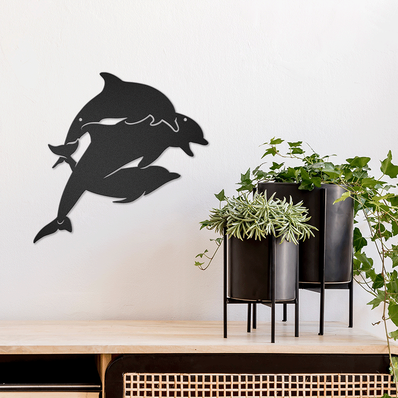 School Of Dolphins Monogram Metal Sign Wall Decor, Metal Sign Outdoor ...