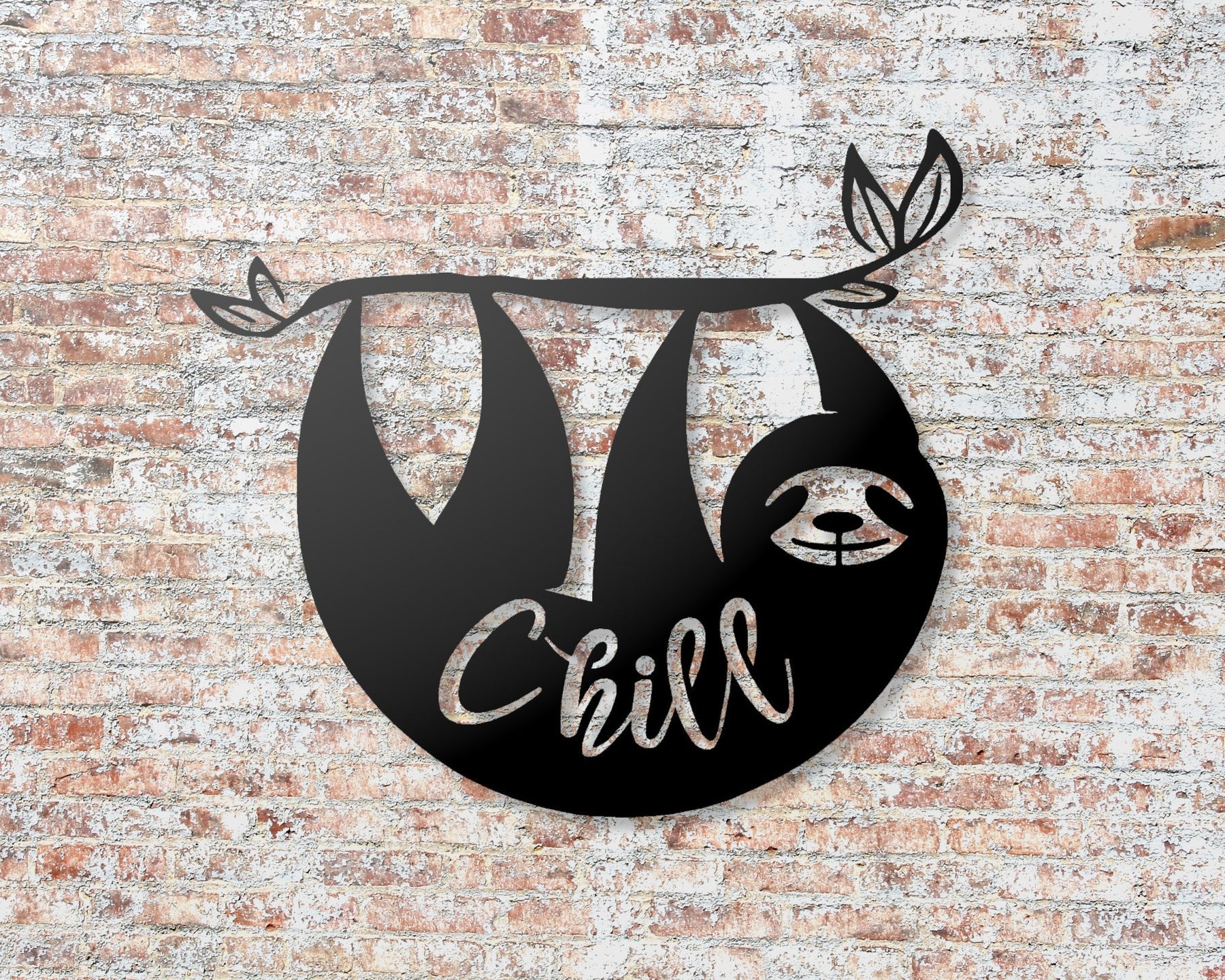 Sloth Chill Sign, Metal Word Sign Cut Metal, Metal Art Wall Decor, Cut ...
