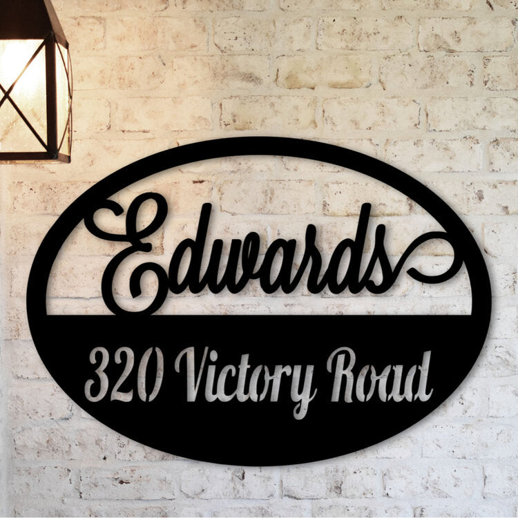 Southern Elegance Metal Custom Address Sign Personalized Monogram Wall ...