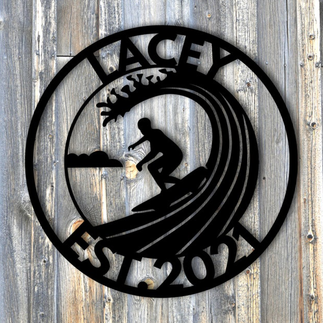 Customized Decor Metal Wall Art, Surfing Vintage Metal Sign - Surfer ...