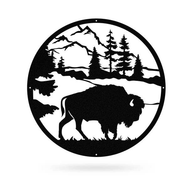 American Bison, Cut Metal Sign, Metal Wall Art, Metal House Sign ...