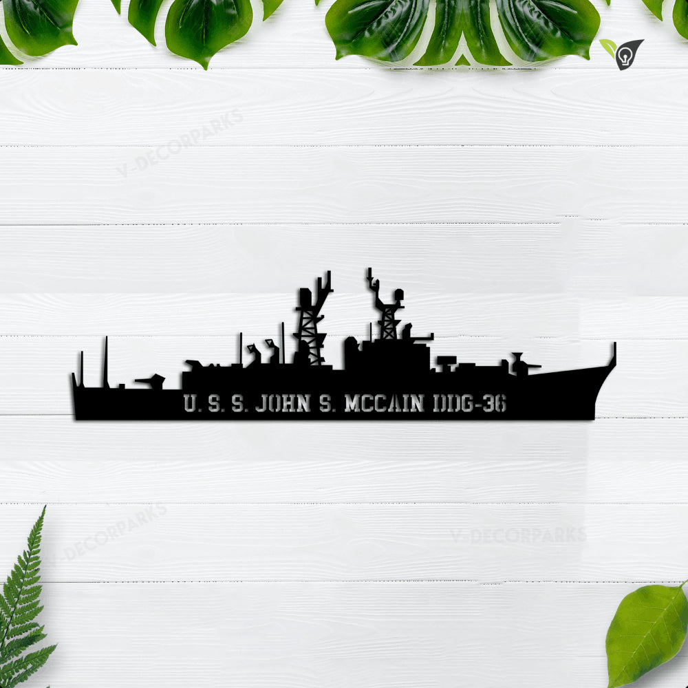 Uss John S. Mccain Ddg-36 Metal Wall Art, Custom Us Navy Ships Metal ...