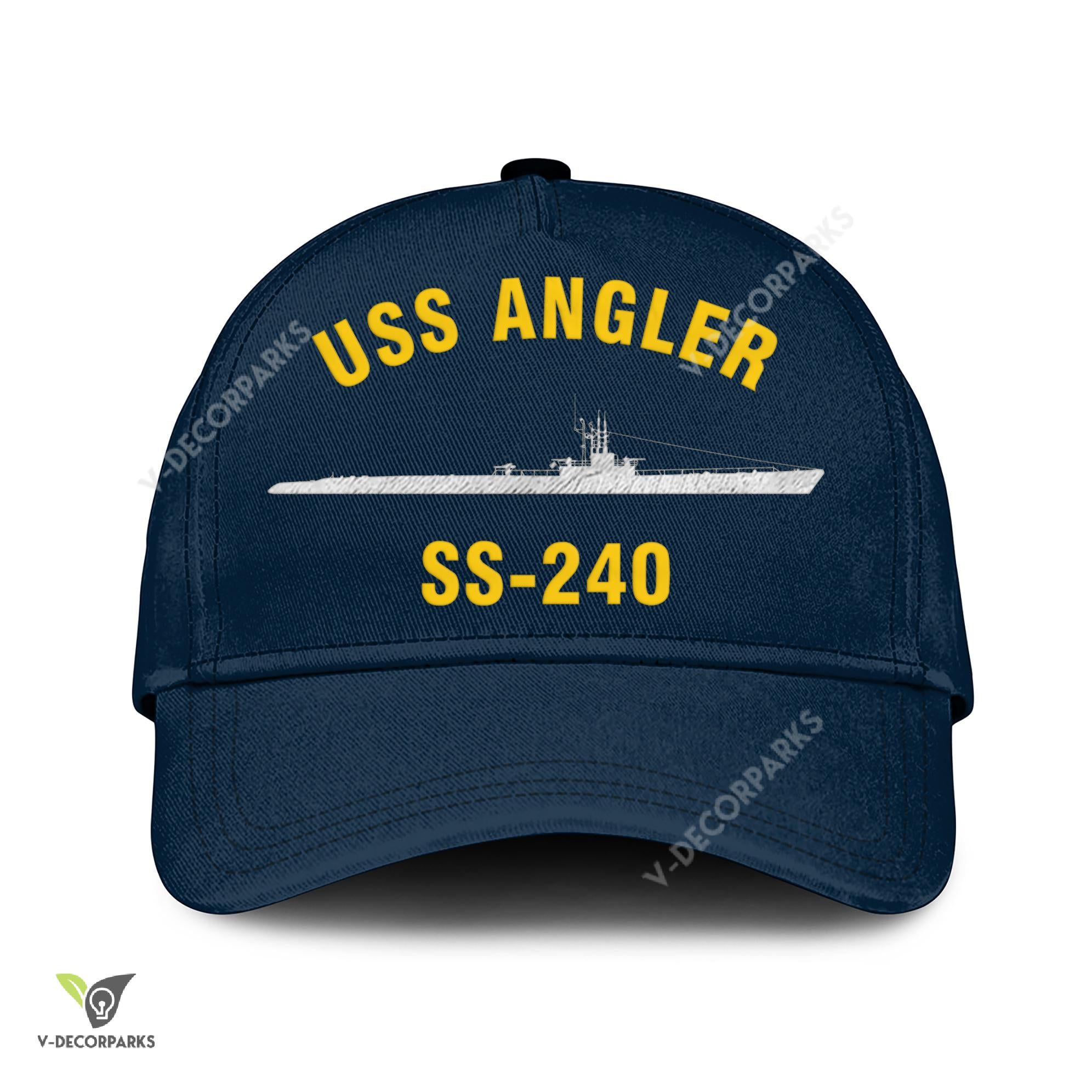 Uss Angler Ss 240 Classic Baseball Cap Gift For Navy Veteran, Custom ...