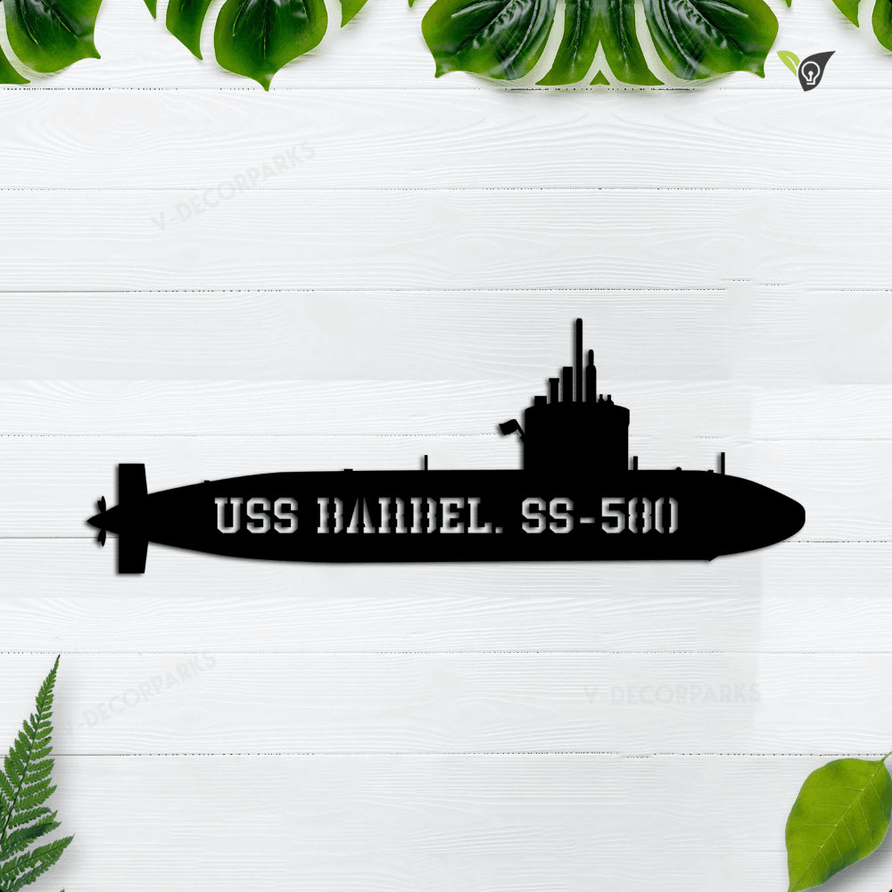 Personalized Submarine Uss Barbel Ss-580 Metal Wall Art, Custom Us Navy ...