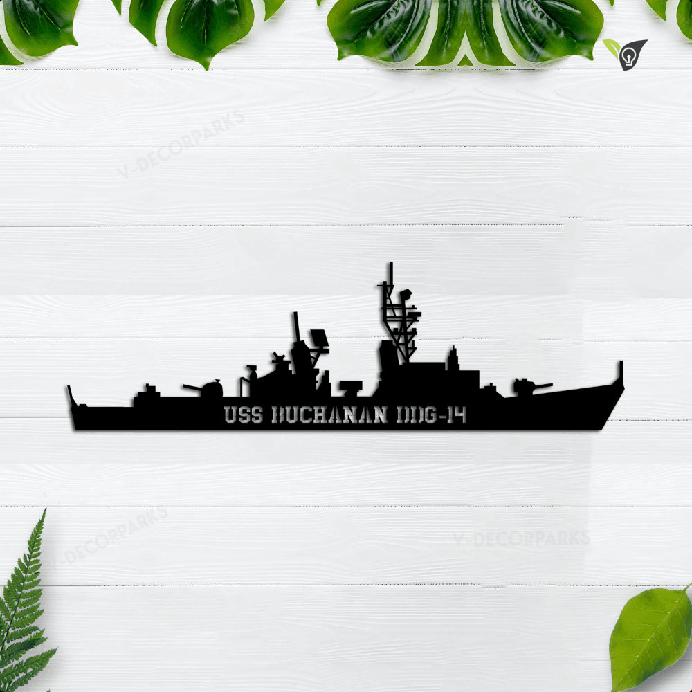 Uss Buchanan Ddg-14 Metal Wall Art, Custom Us Navy Ships Metal Sign ...