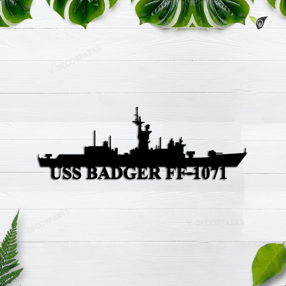 Personalized Uss Badger Ff-1071 Metal Wall Art, Custom Us Navy Ships ...