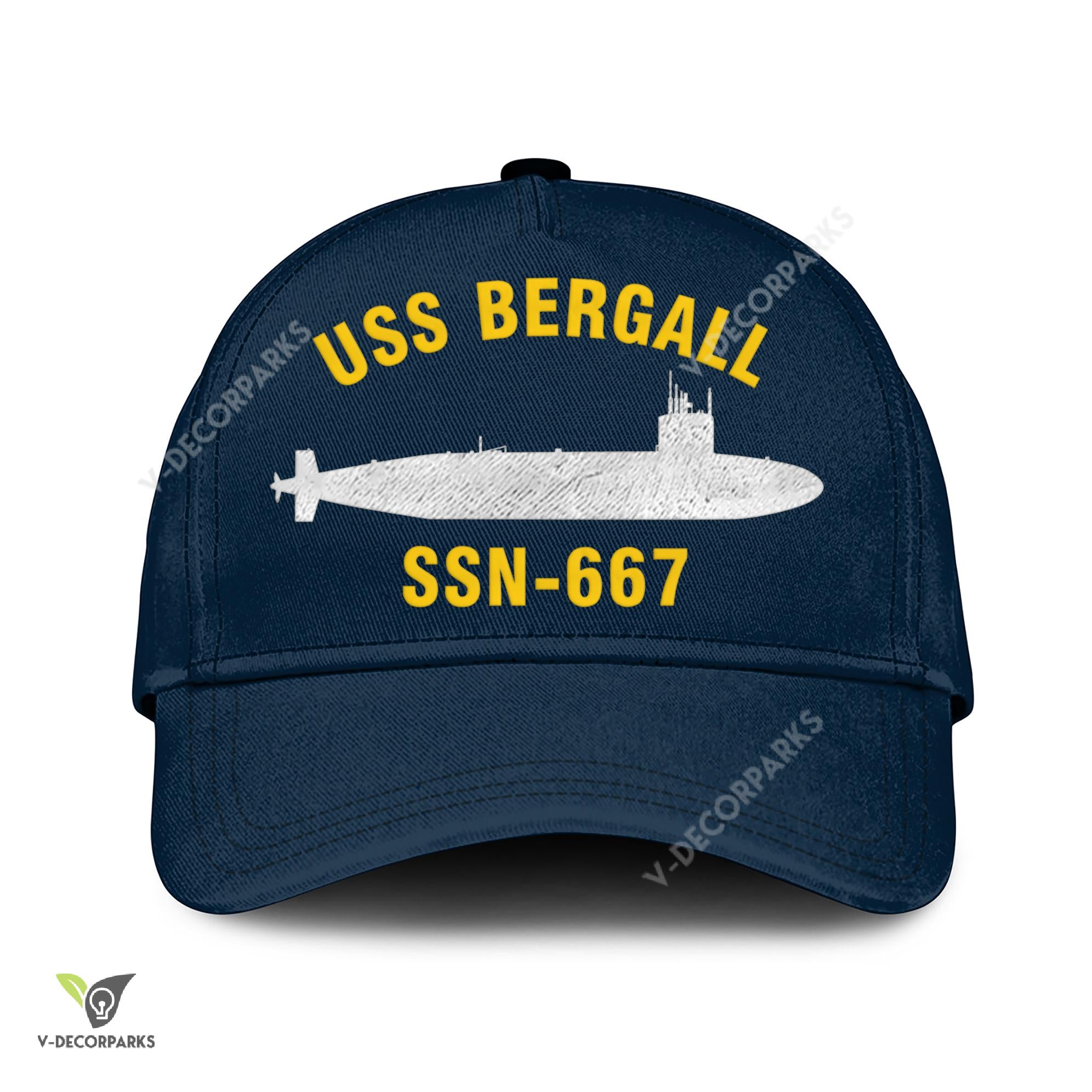 Uss Bergall Ssn-667 Classic Baseball Cap Gift For Navy Veteran, Custom ...