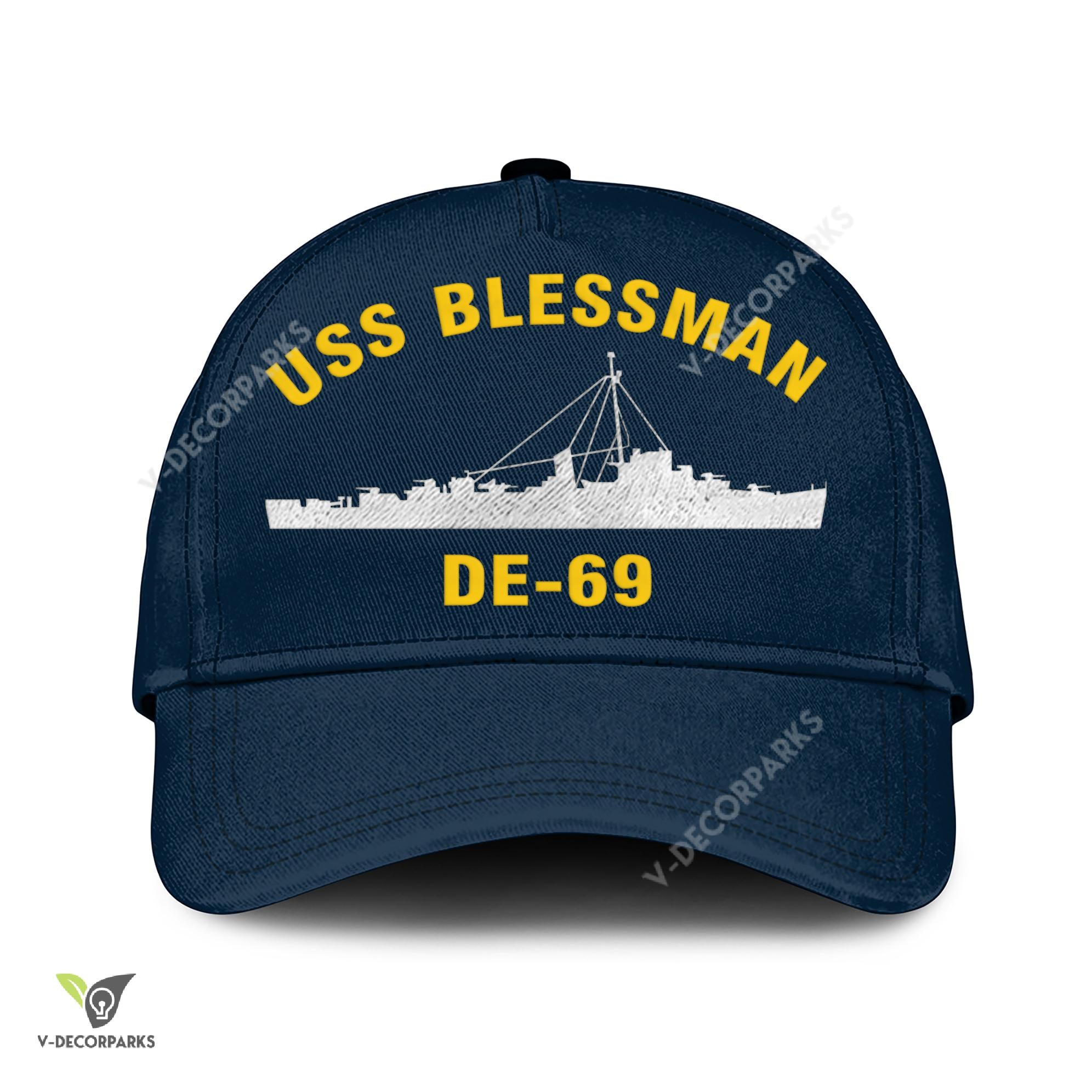 Uss Blessman De-69 Classic Baseball Cap Gift For Navy Veteran, Custom ...