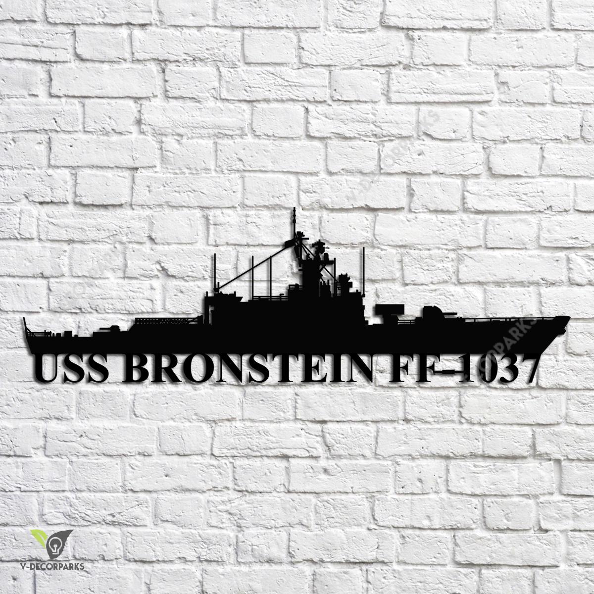 Uss Bronstein Ff-1037 Navy Ship Metal Art, Navy Ships Silhouette Metal ...