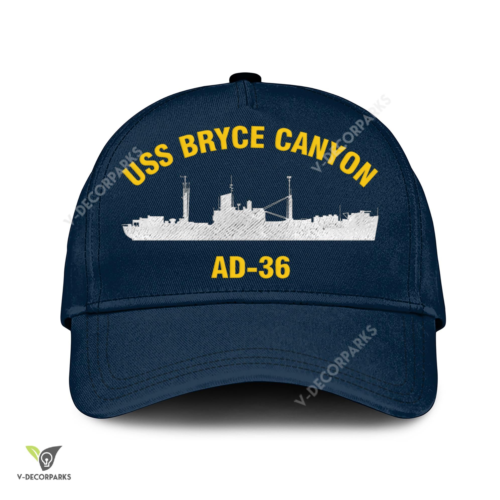 Uss Bryce Canyon Ad-36 Classic Baseball Cap Gift For Navy Veteran ...