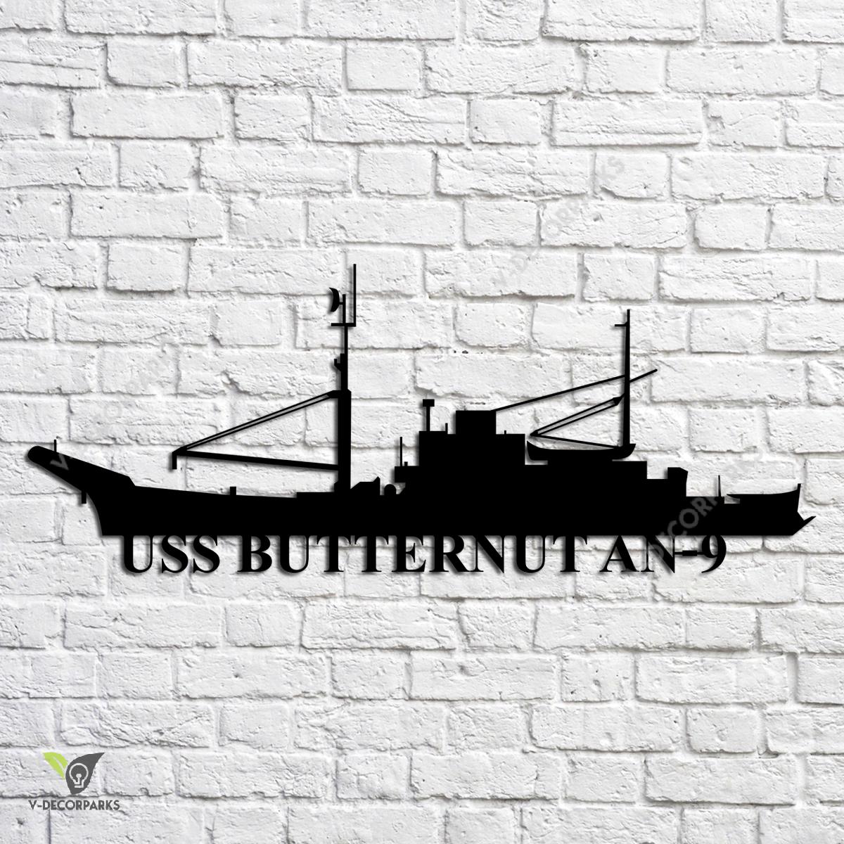 Uss Butternut An-9 Navy Ship Metal Art, Navy Ships Silhouette Metal ...