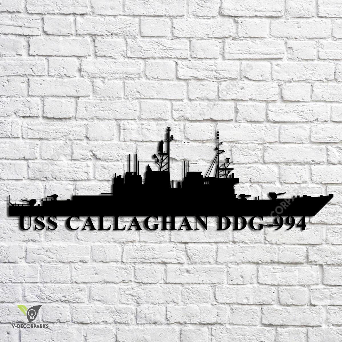 Uss Callaghan Ddg-994 Navy Ship Metal Art, Navy Ships Silhouette Metal Gift For Navy Veteran ...