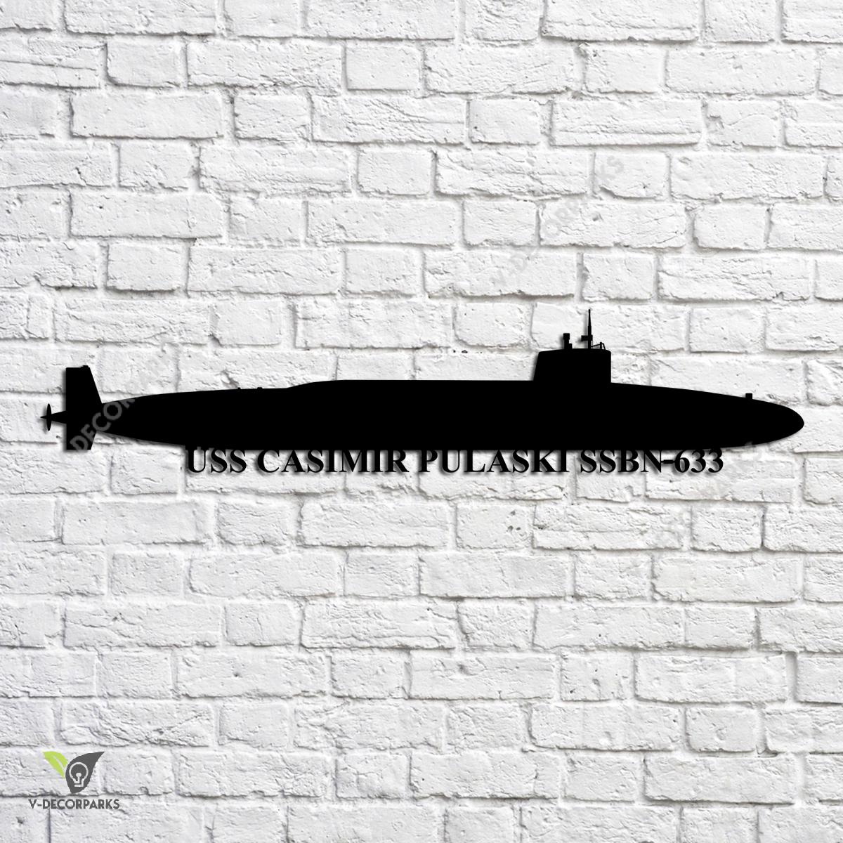 Uss Casimir Pulaski Ssbn-633 Navy Ship Metal Art, Navy Ships Silhouette ...
