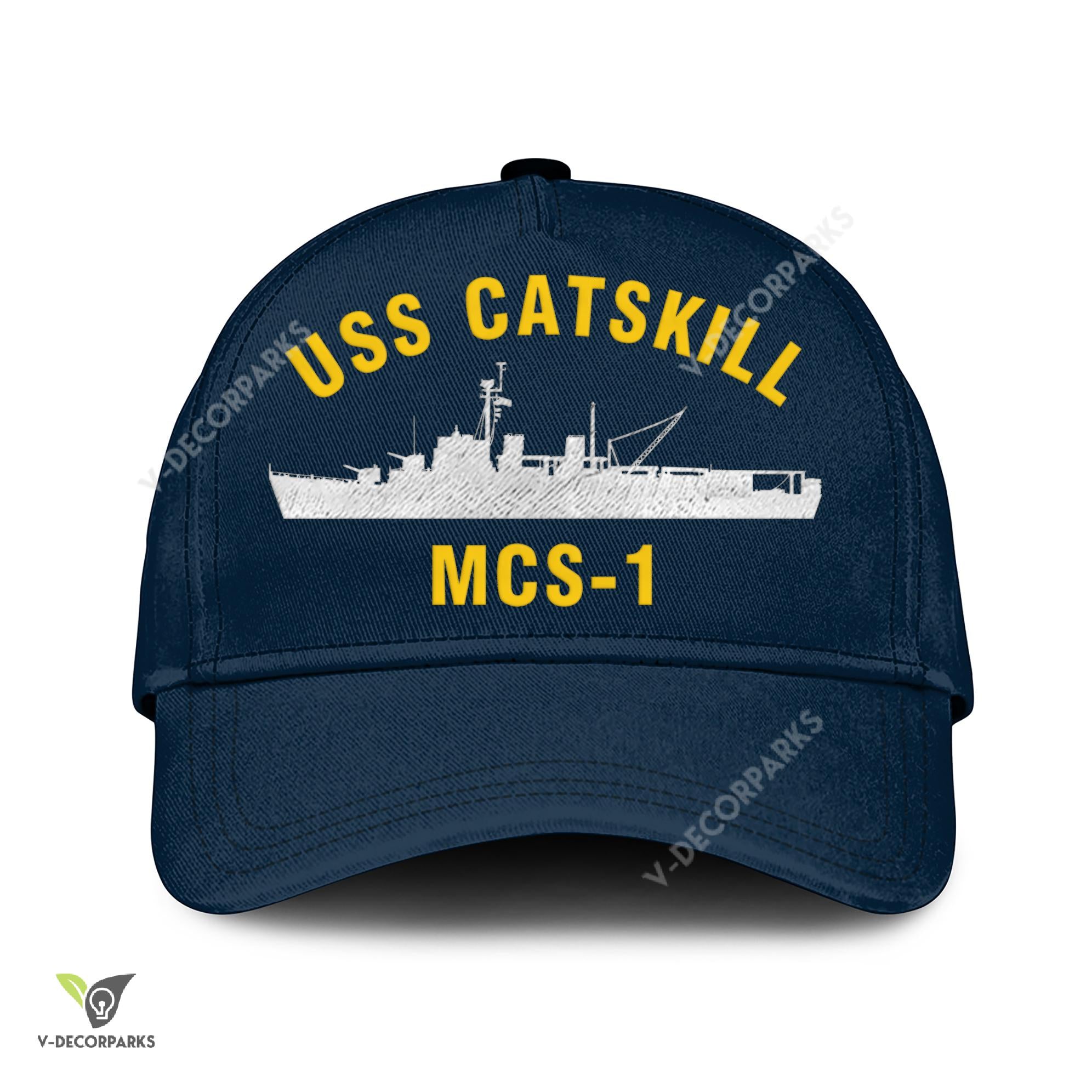 Uss Catskill Mcs-1 Classic Baseball Cap Gift For Navy Veteran, Custom Print/embroidered Us Navy ...