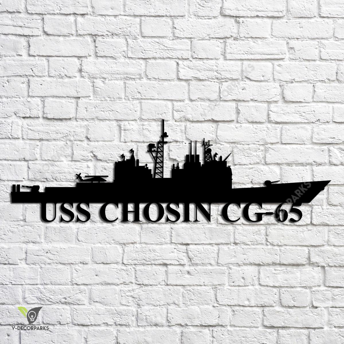 Uss Chosin Cg-65 Navy Ship Metal Art, Navy Ships Silhouette Metal Gift ...
