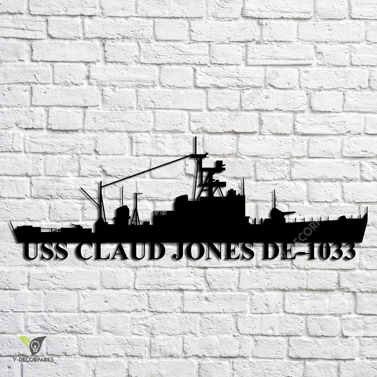 Uss Claud Jones De-1033 Navy Ship Metal Art, Navy Ships Silhouette ...